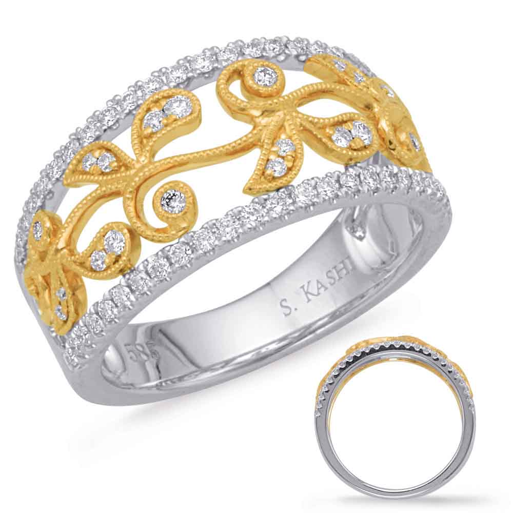 Yellow & White Gold Diamond Fashion Ring – Harris Jewelers